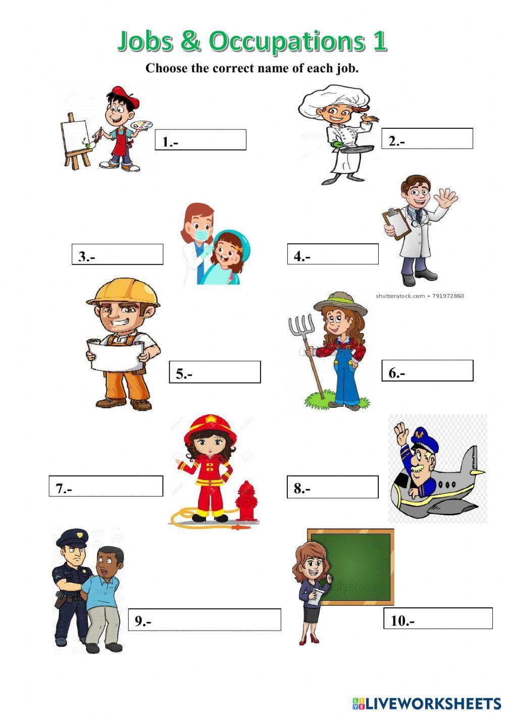 Occupations practice worksheet | Live Worksheets