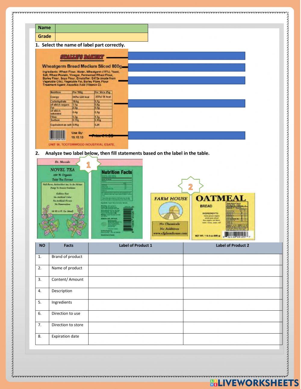 Label IX worksheet | Live Worksheets