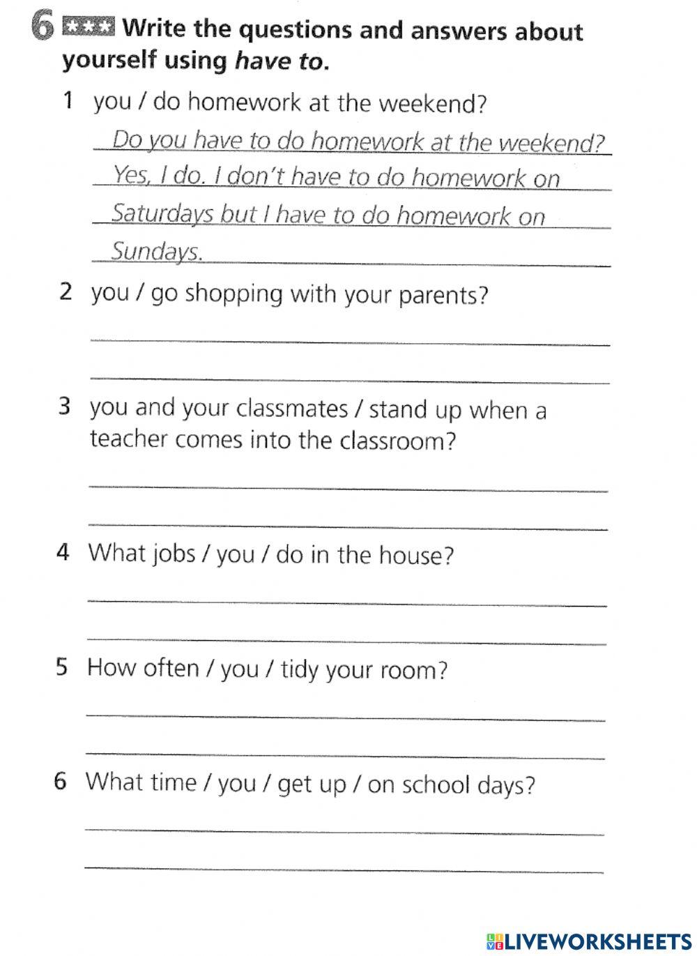 Writing Questions And Answers Using Have To And Don t writing-questions-and-answers-using-have-to-and-don-t