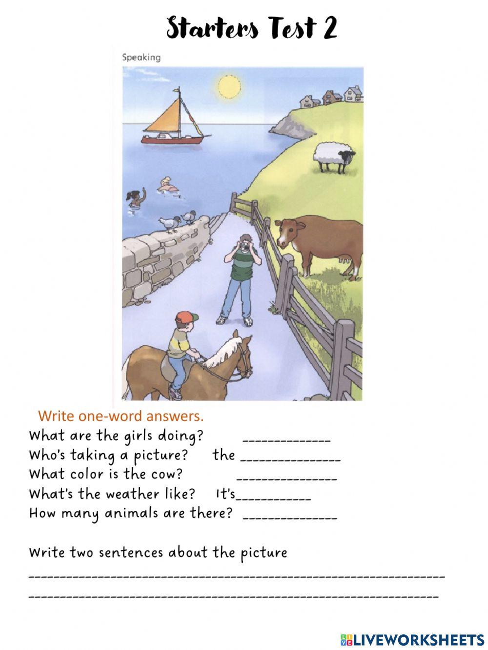 SPeaking starters- Object cards.-Oxford TEST 2 online exercise for ...