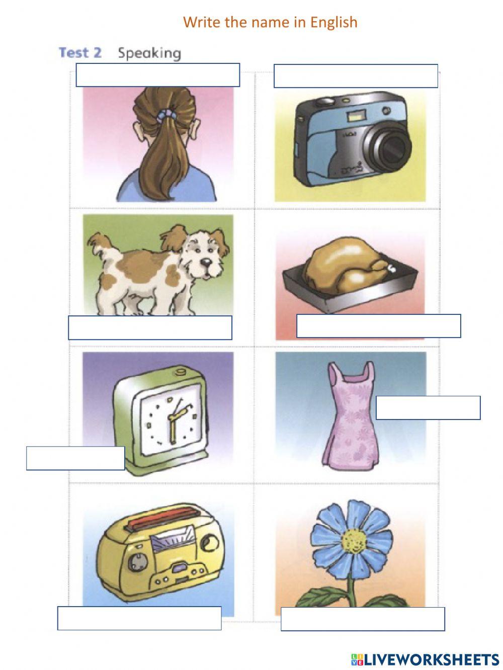 SPeaking starters- Object cards.-Oxford TEST 2 online exercise for ...