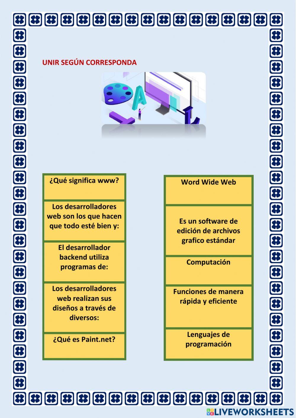 Diseño y Desarr… | Free Interactive Worksheets | 2091704