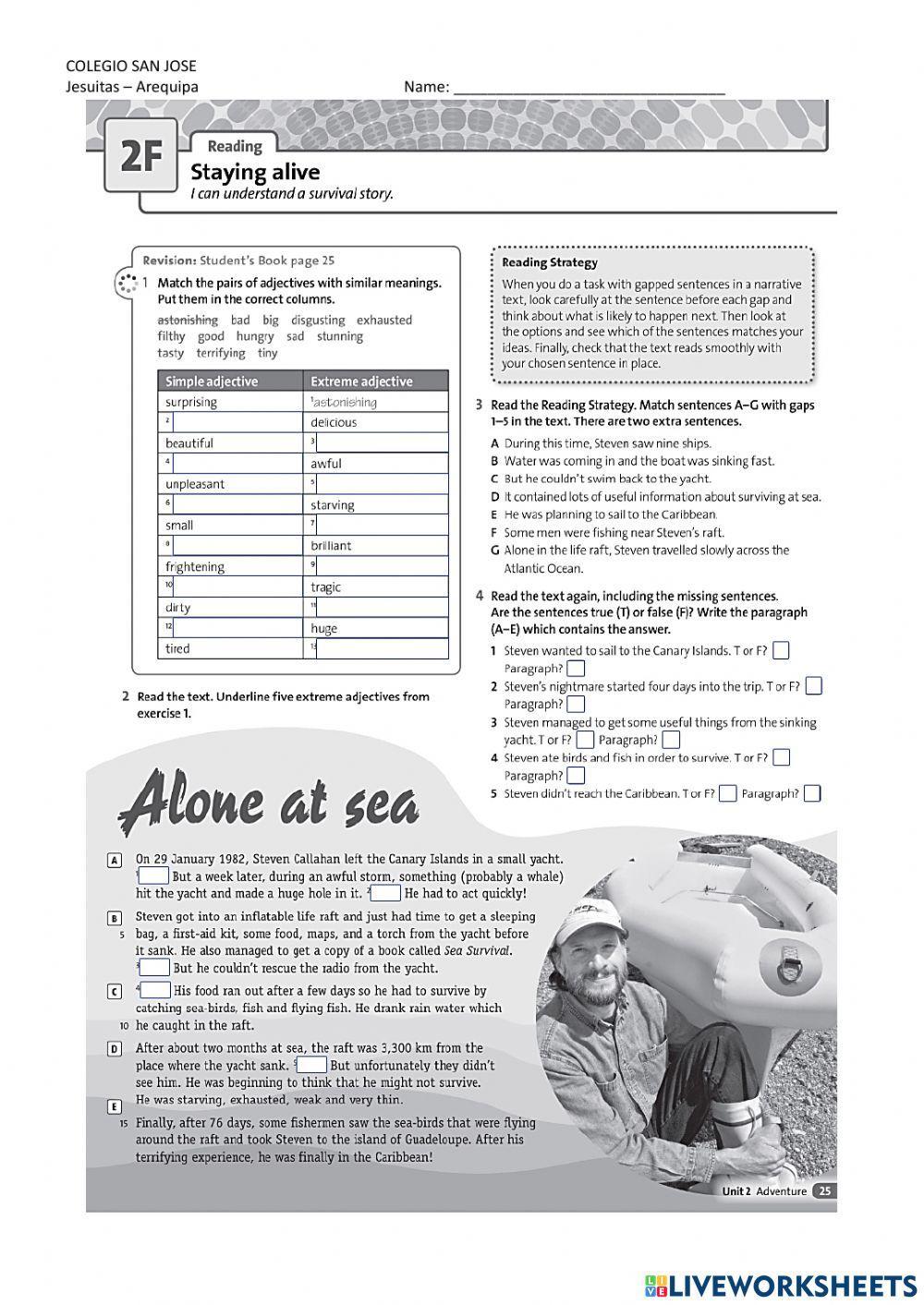 Staying Alive | Free Interactive Worksheets | 2092134