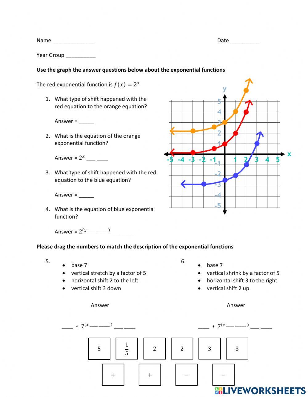 Exponential Function Equations Worksheet: Mastering Exponential Growth ... Exponential Function Equations Worksheet: Mastering Exponential Growth ...