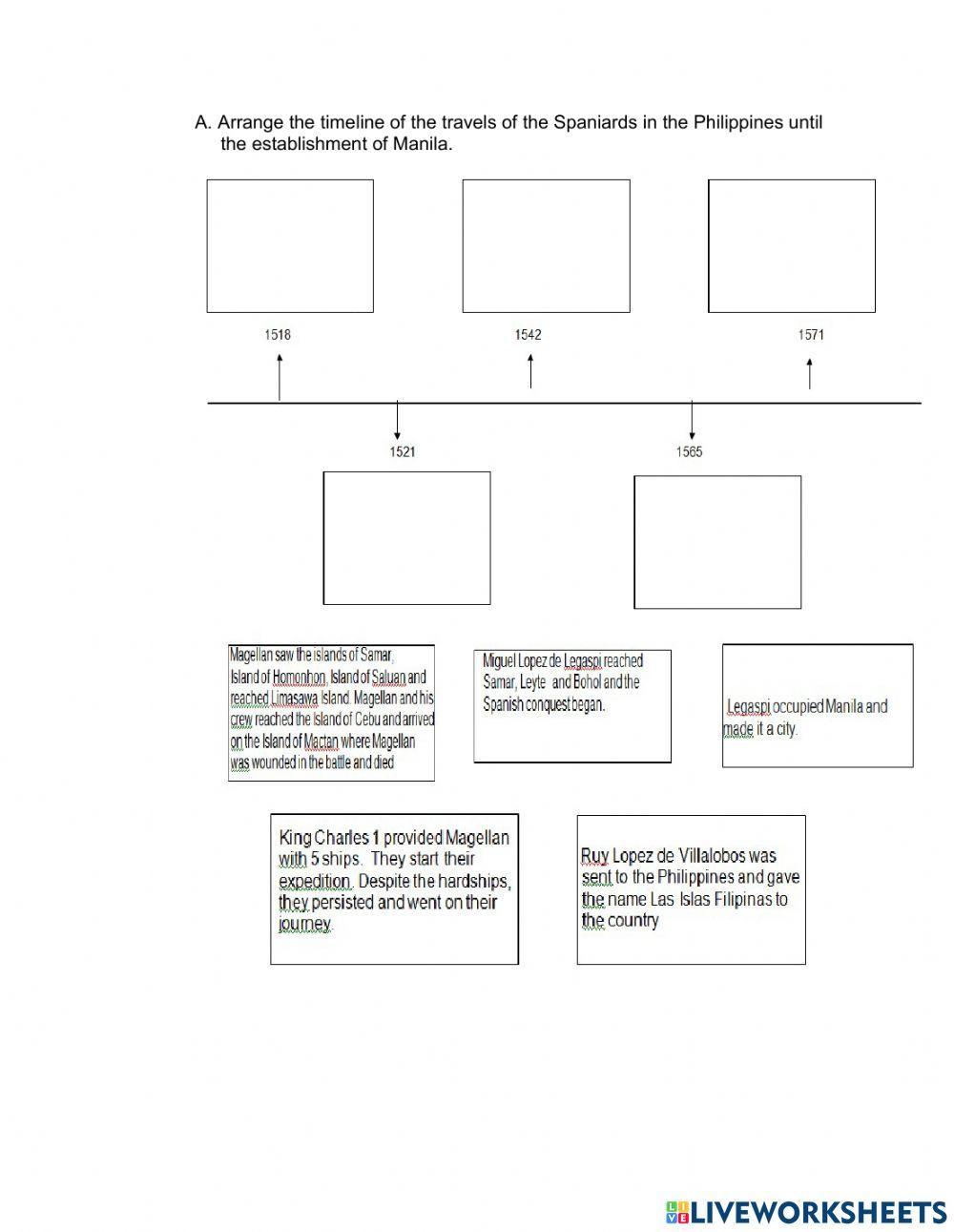 Timeline free activity | Live Worksheets