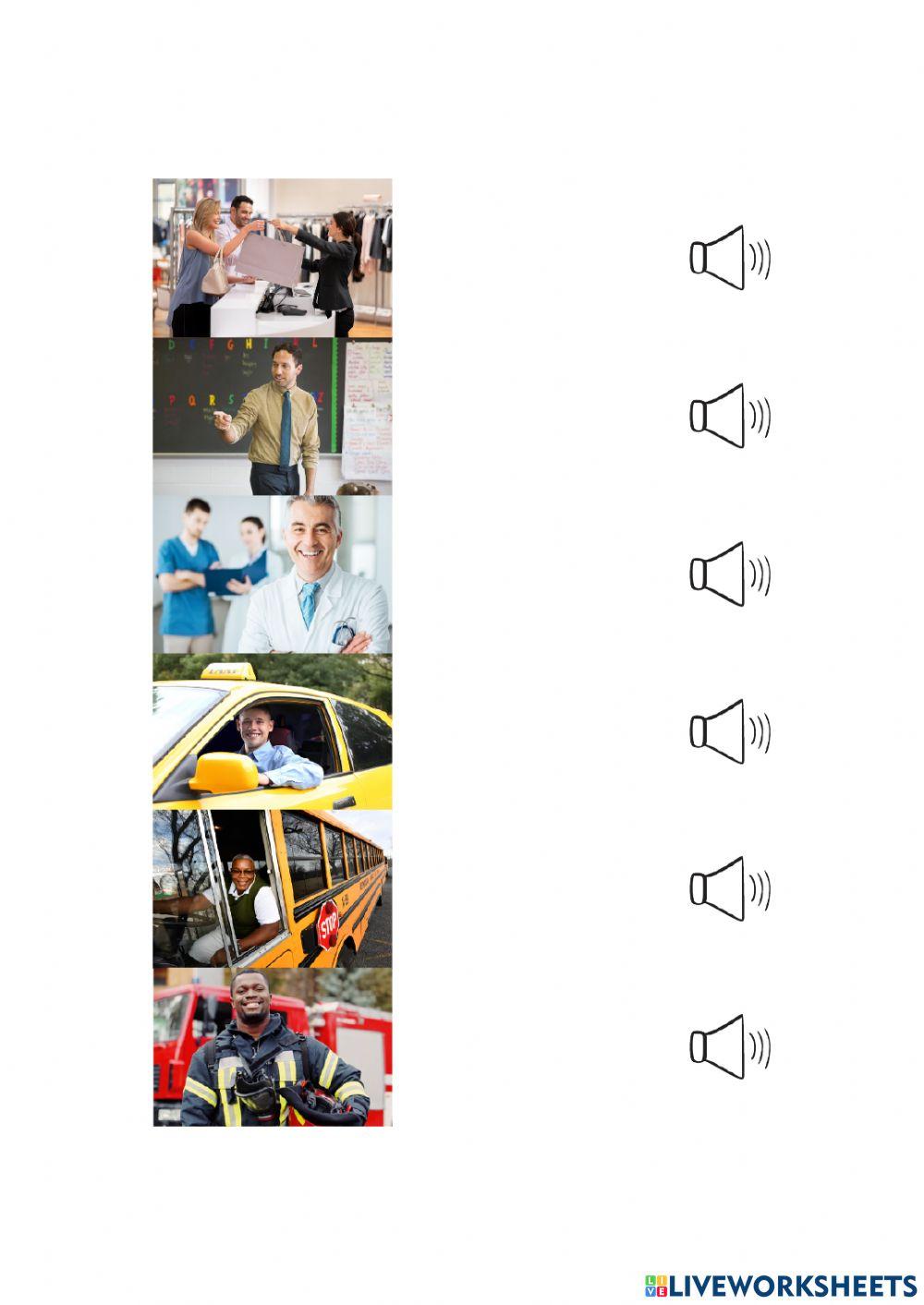 Professions online exercise for beginner | Live Worksheets