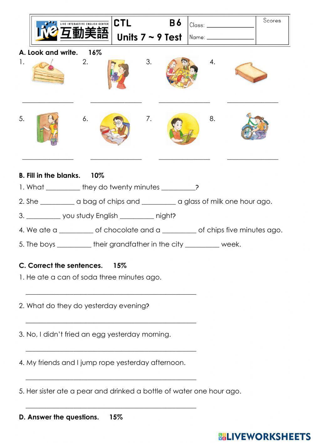 Ctl bk6u7-u9 worksheet | Live Worksheets