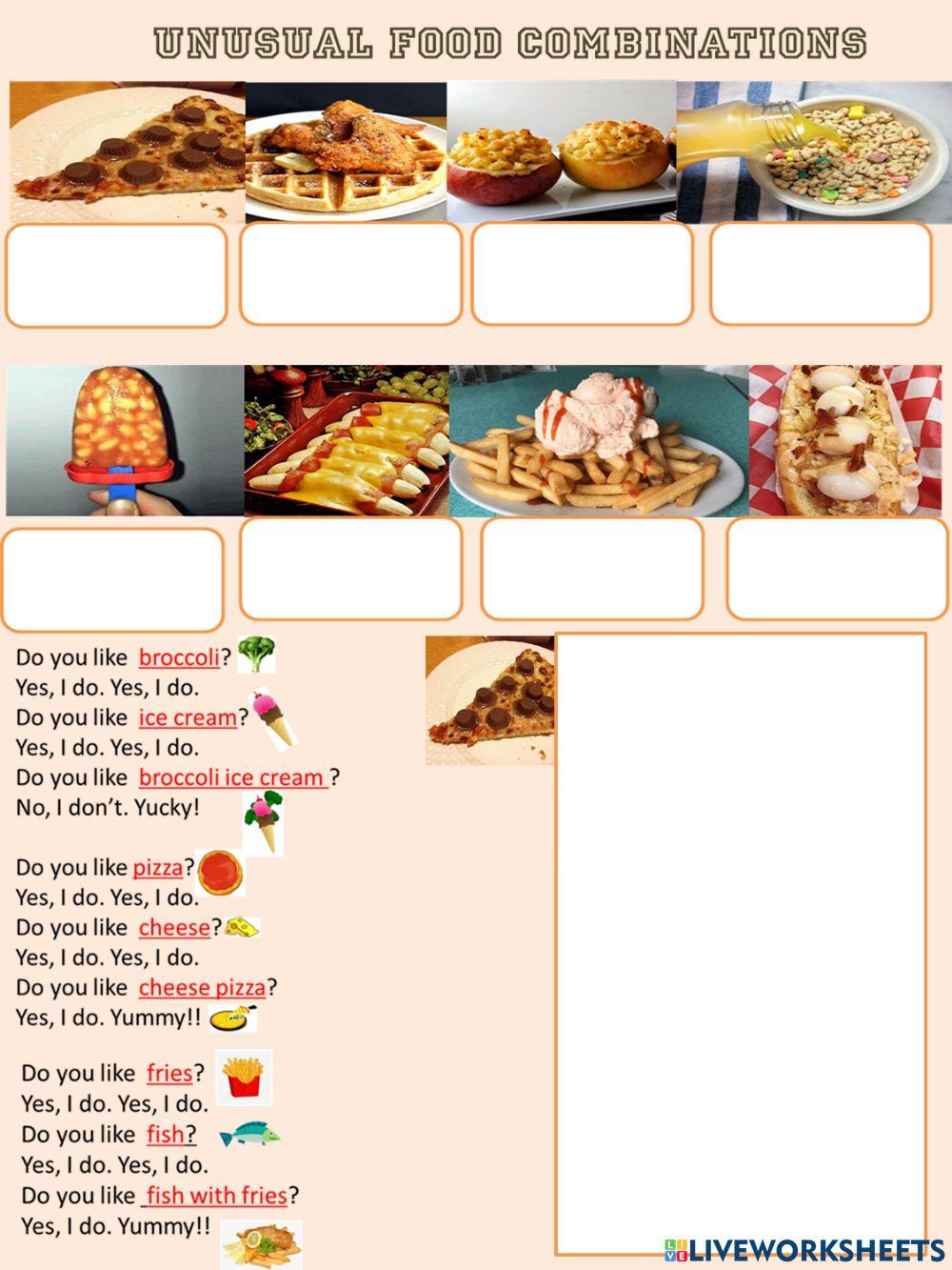 UNUSUAL FOOD CO… | Free Interactive Worksheets | 6890368