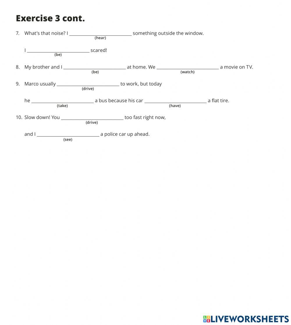 09-Simple-Present-Vs-Present-Progressive-US-3 worksheet | Live Worksheets