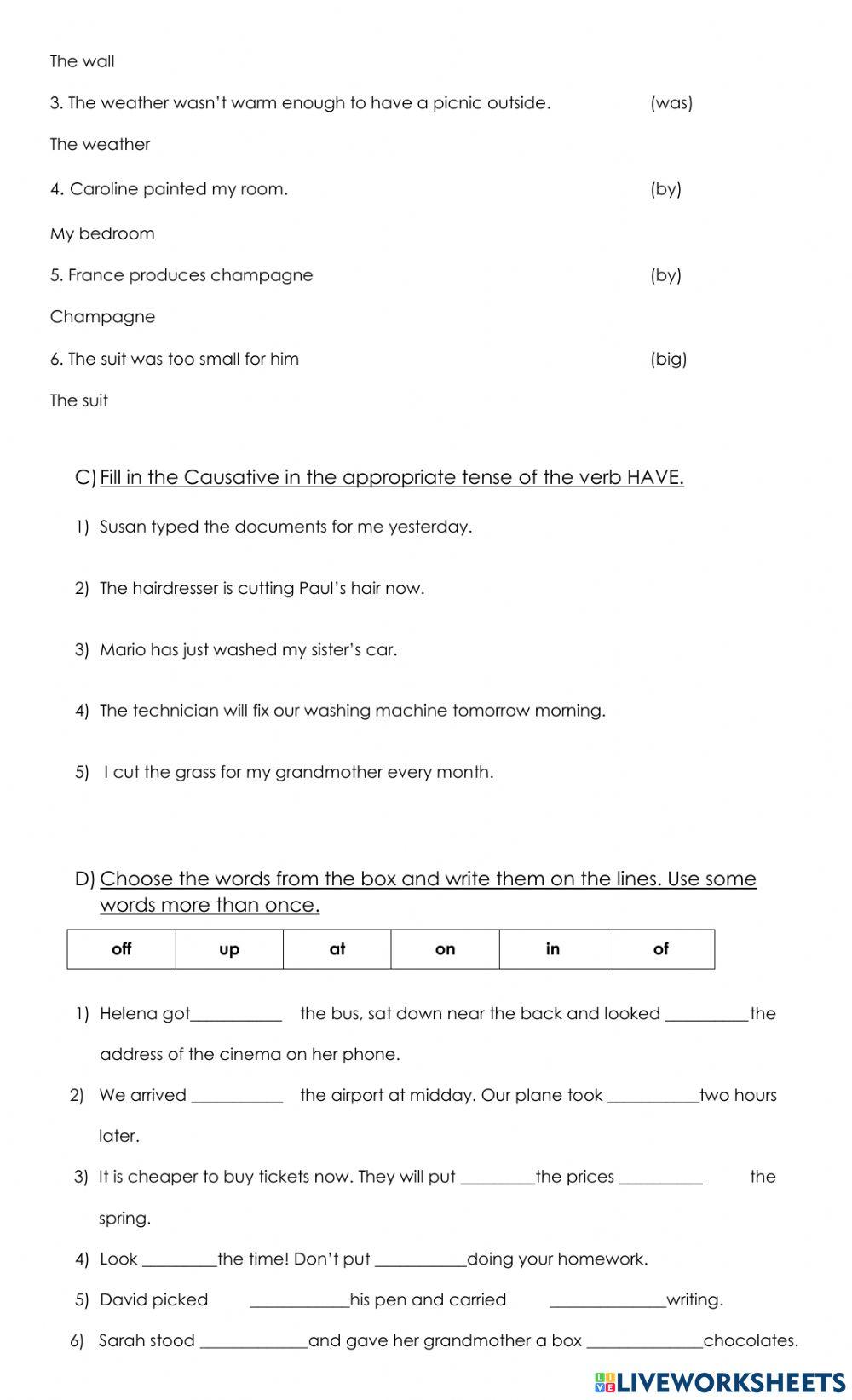 Test Practice 2 B1 worksheet | Live Worksheets