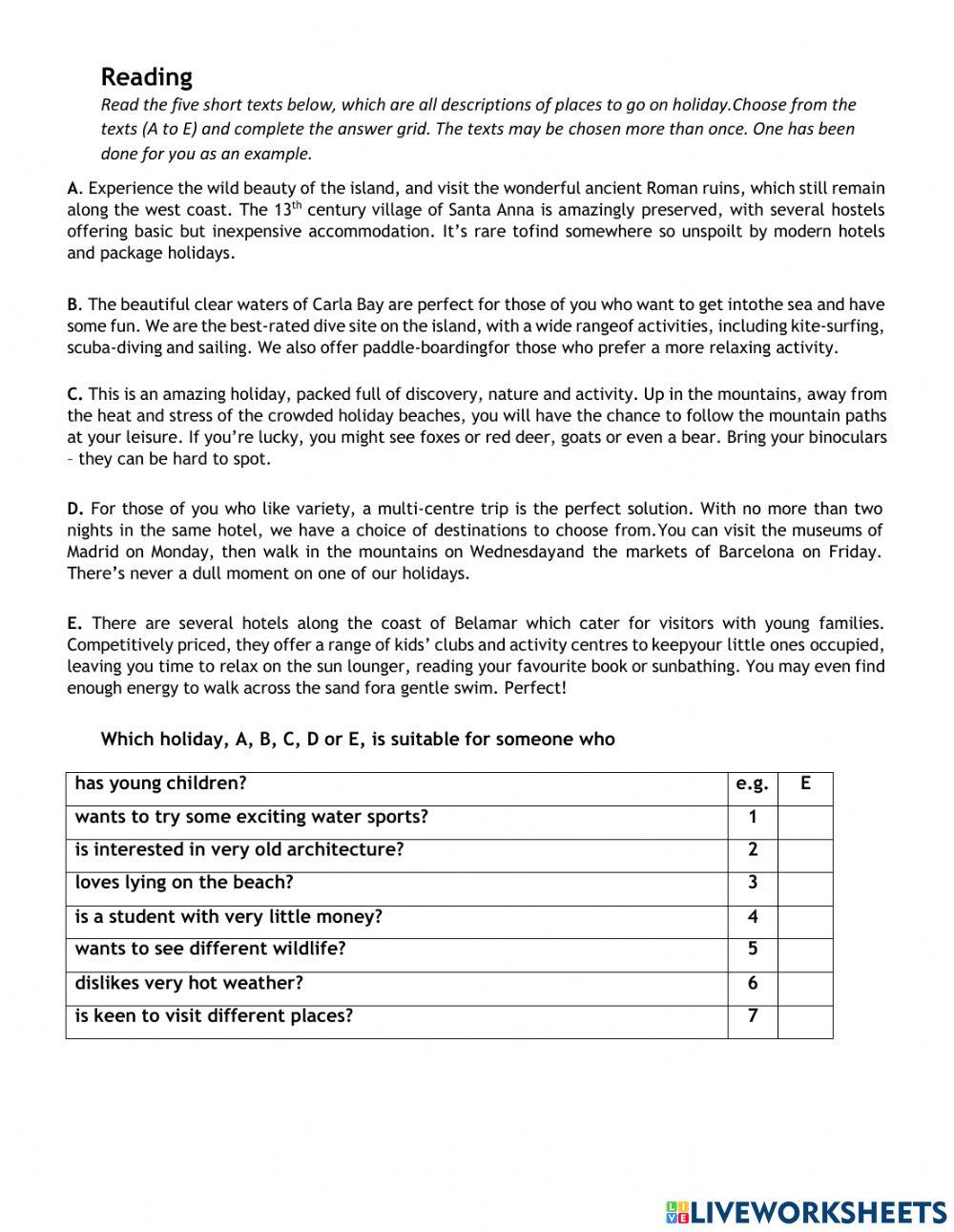Test Practice 2 B1 worksheet | Live Worksheets