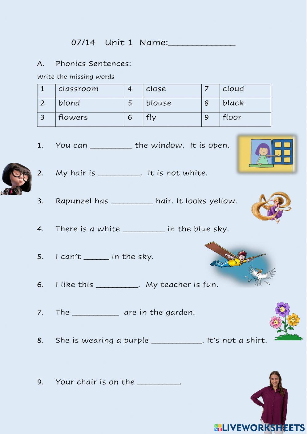 2093938 | Phonics Bl, Fl, Cl | JoyceKao | LiveWorksheets