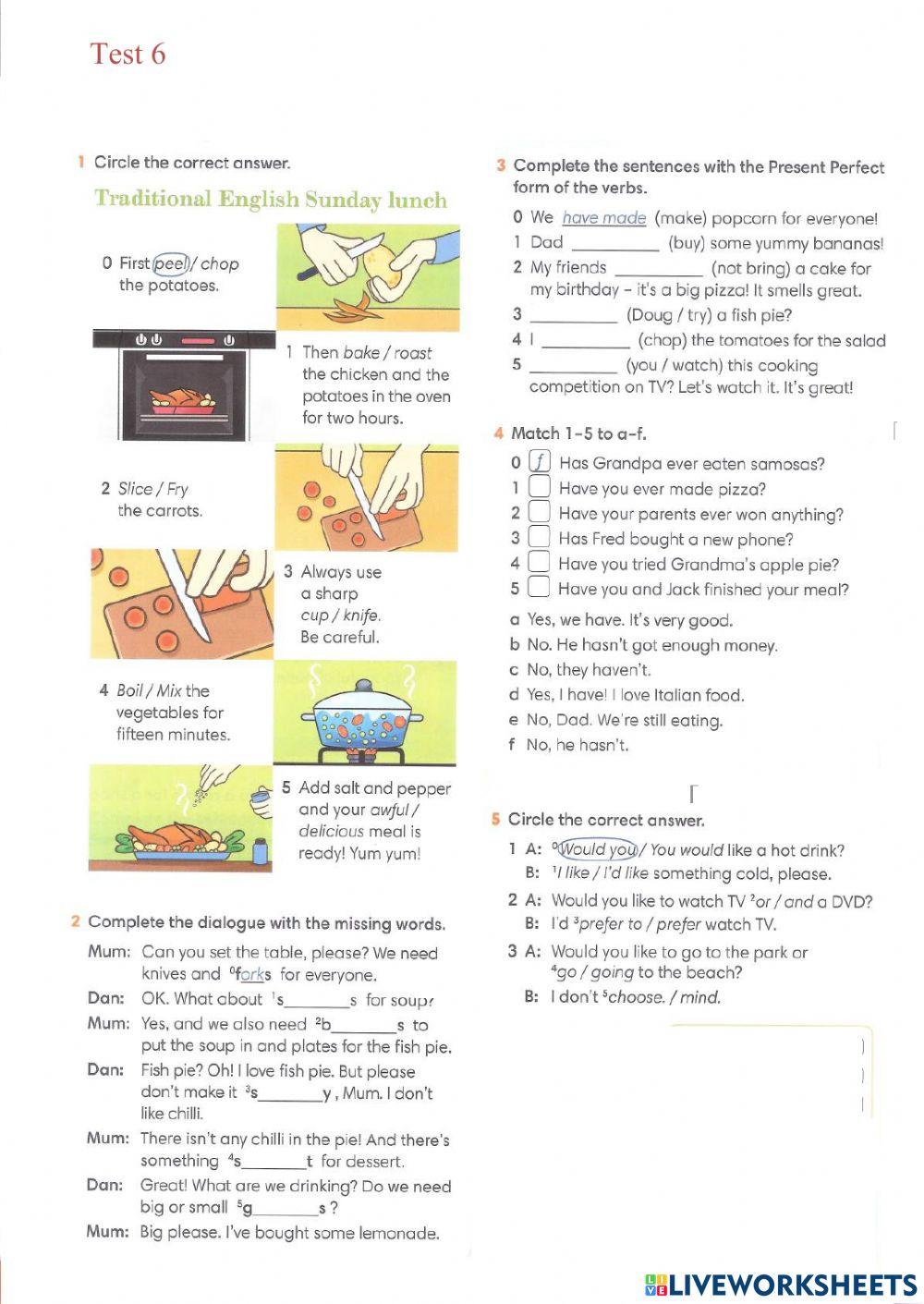 English online exercise for 5 | Live Worksheets