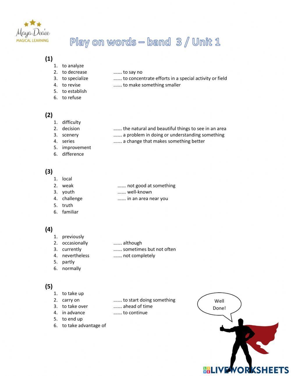 Play on words -… | Free Interactive Worksheets | 2094877