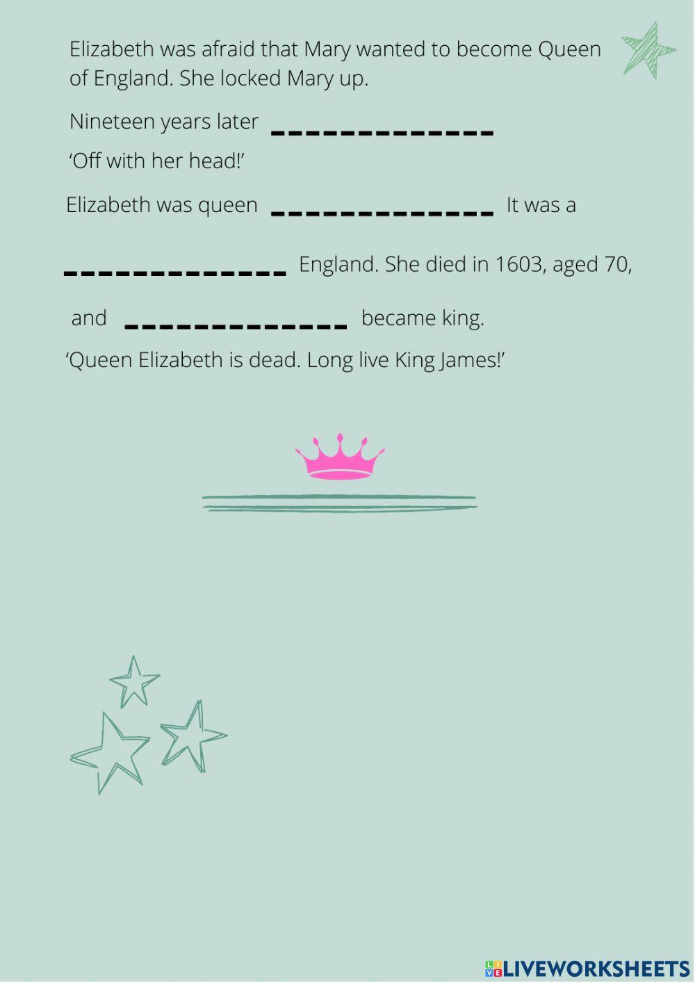 Queen Elizabeth… | Free Interactive Worksheets | 2094982