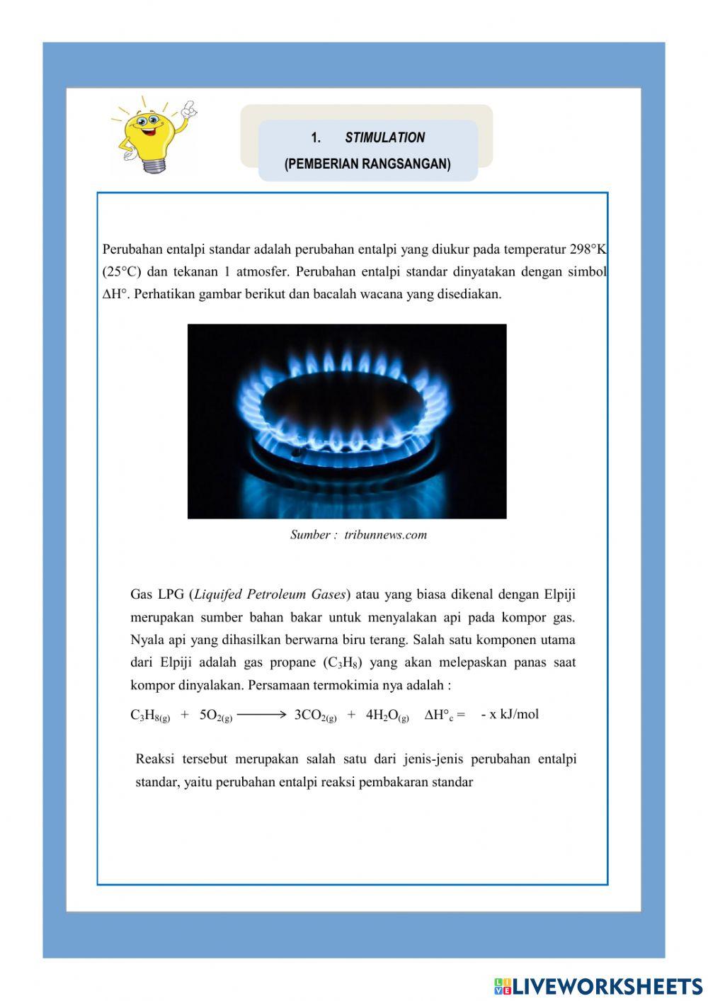 E-LKPD Termokimia 2 (Persamaan Termokimia dan Perubahan Entalpi Standar ...
