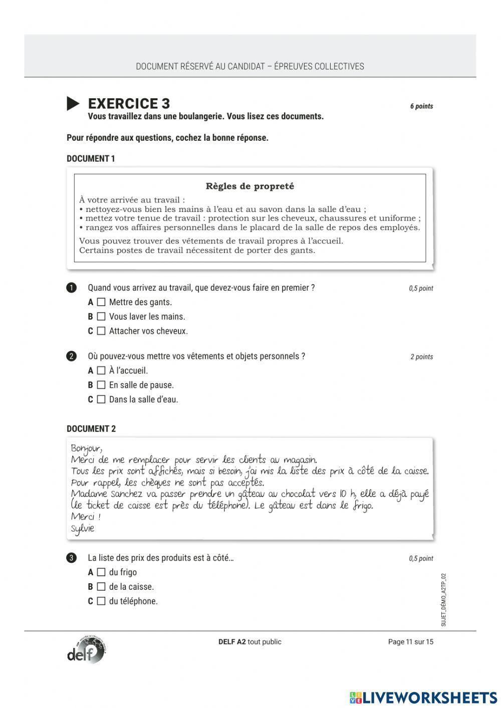Compréhension écrite Delf A2 Sujet Worksheet Live, 43% OFF Compréhension écrite Delf A2 Sujet Worksheet Live, 43% OFF