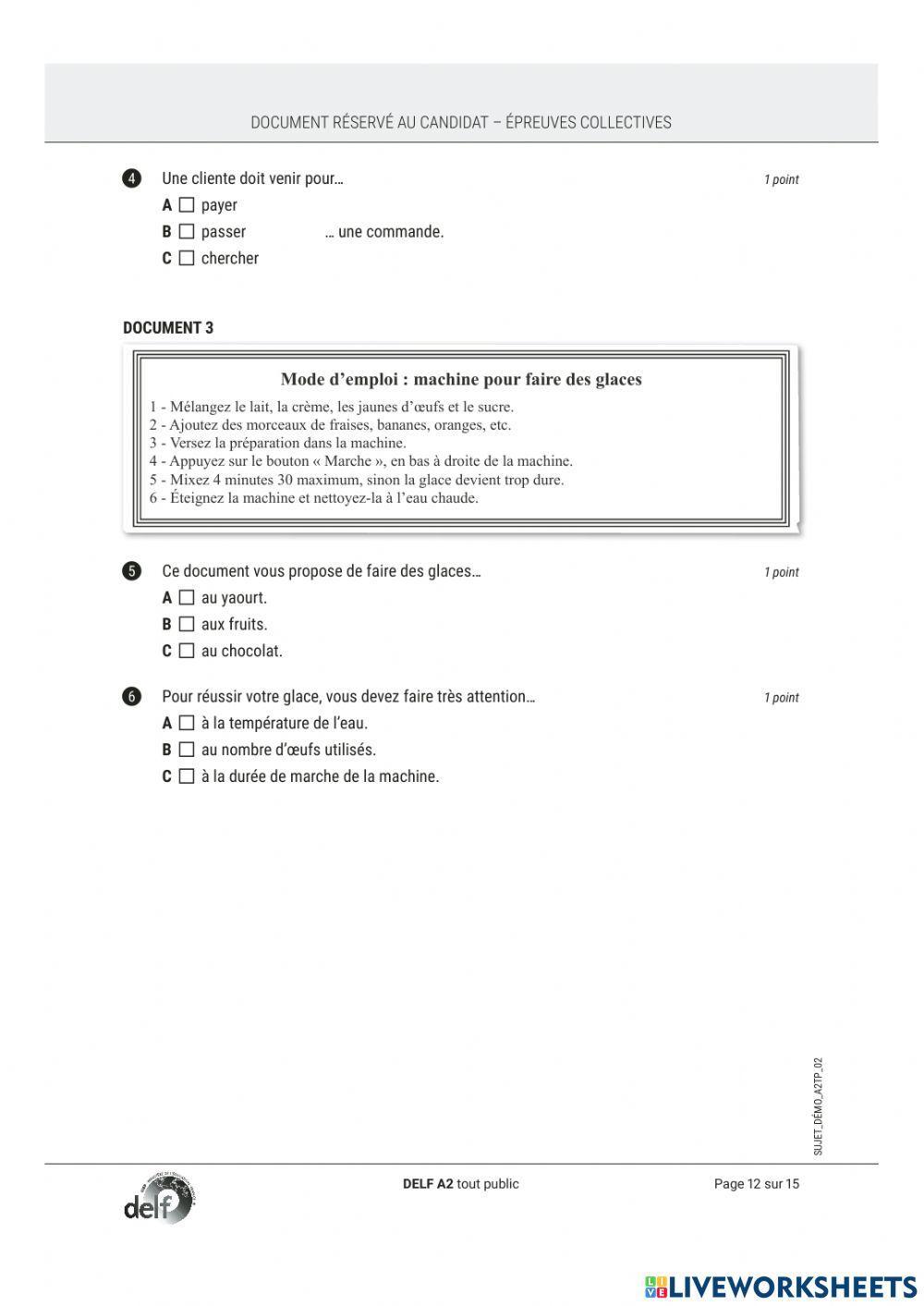 Compréhension écrite Delf A2 Sujet Worksheet Live, 46% OFF Compréhension écrite Delf A2 Sujet Worksheet Live, 46% OFF