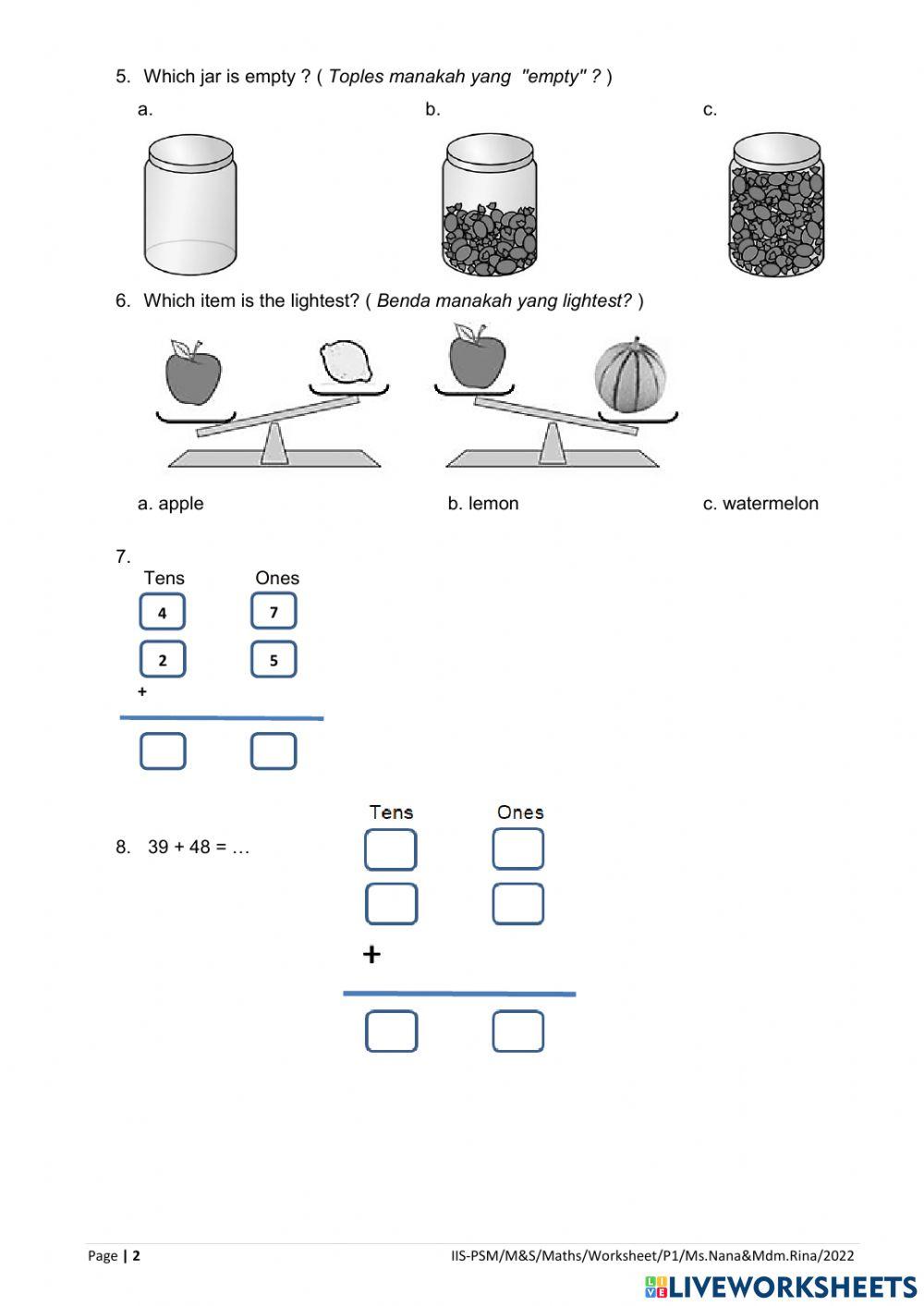 Review term 2 interactive worksheet | Live Worksheets