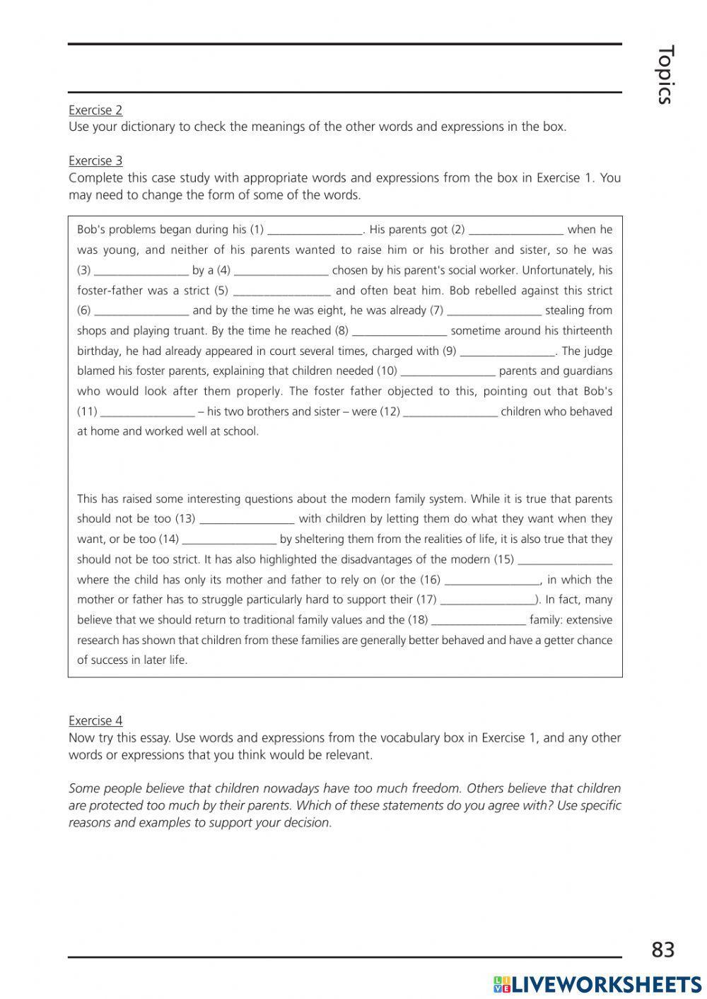 Family and children worksheet | Live Worksheets