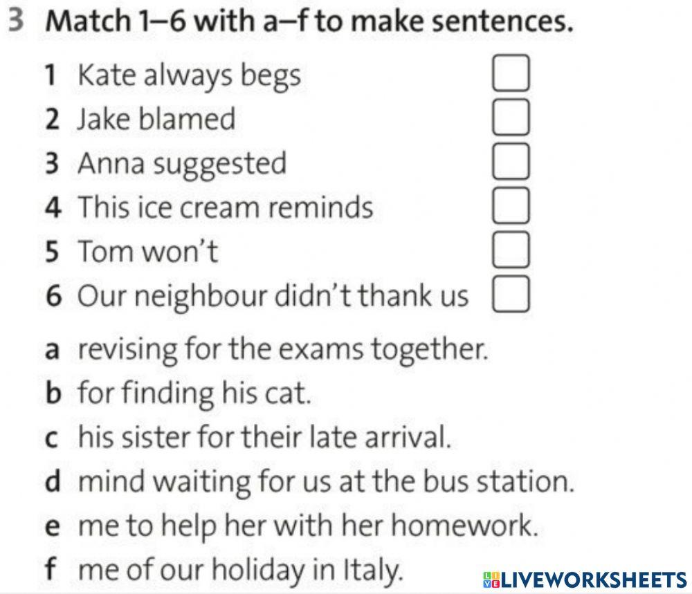 Make sentences 2095902 | ann0102 | Live Worksheets