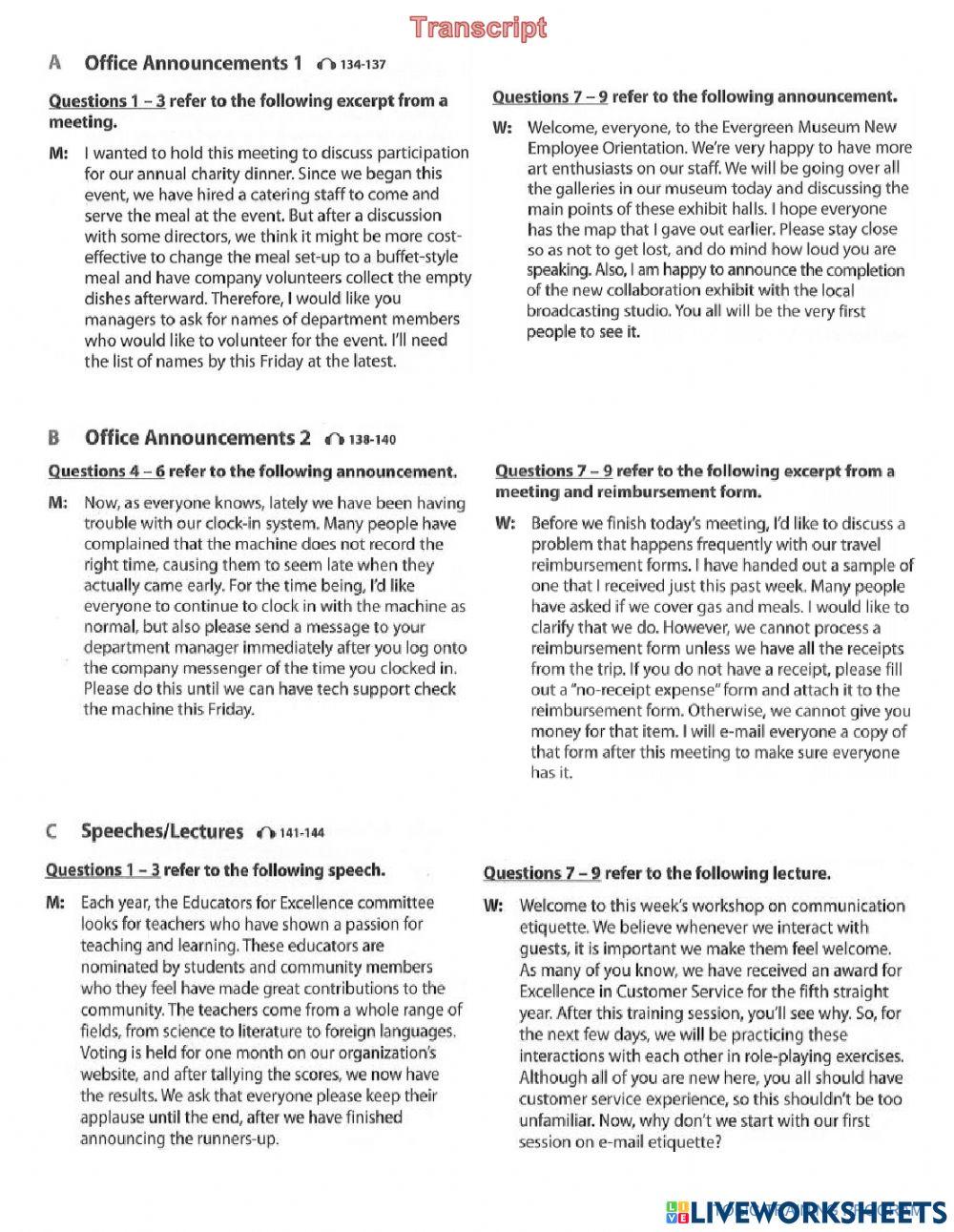TOEIC Part 4 - Listening practice - L15 2862757 | HUYEN
