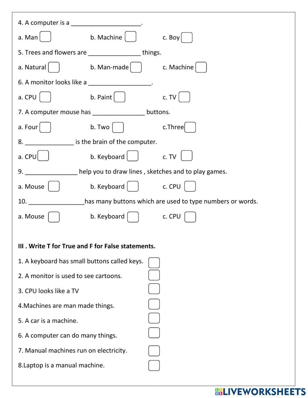 Computer Revisi… | Free Interactive Worksheets | 2096461