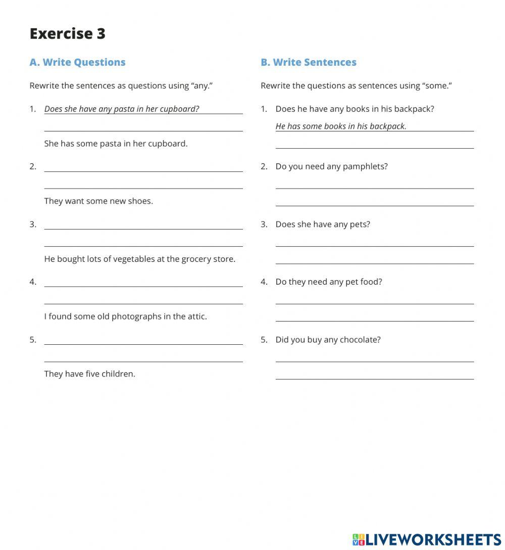 24-Quantifiers-Some-and-Any-US-2 worksheet | Live Worksheets