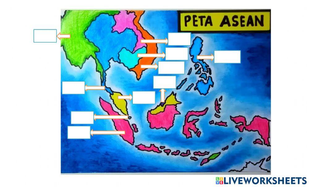 Peta asean interactive worksheet | Live Worksheets