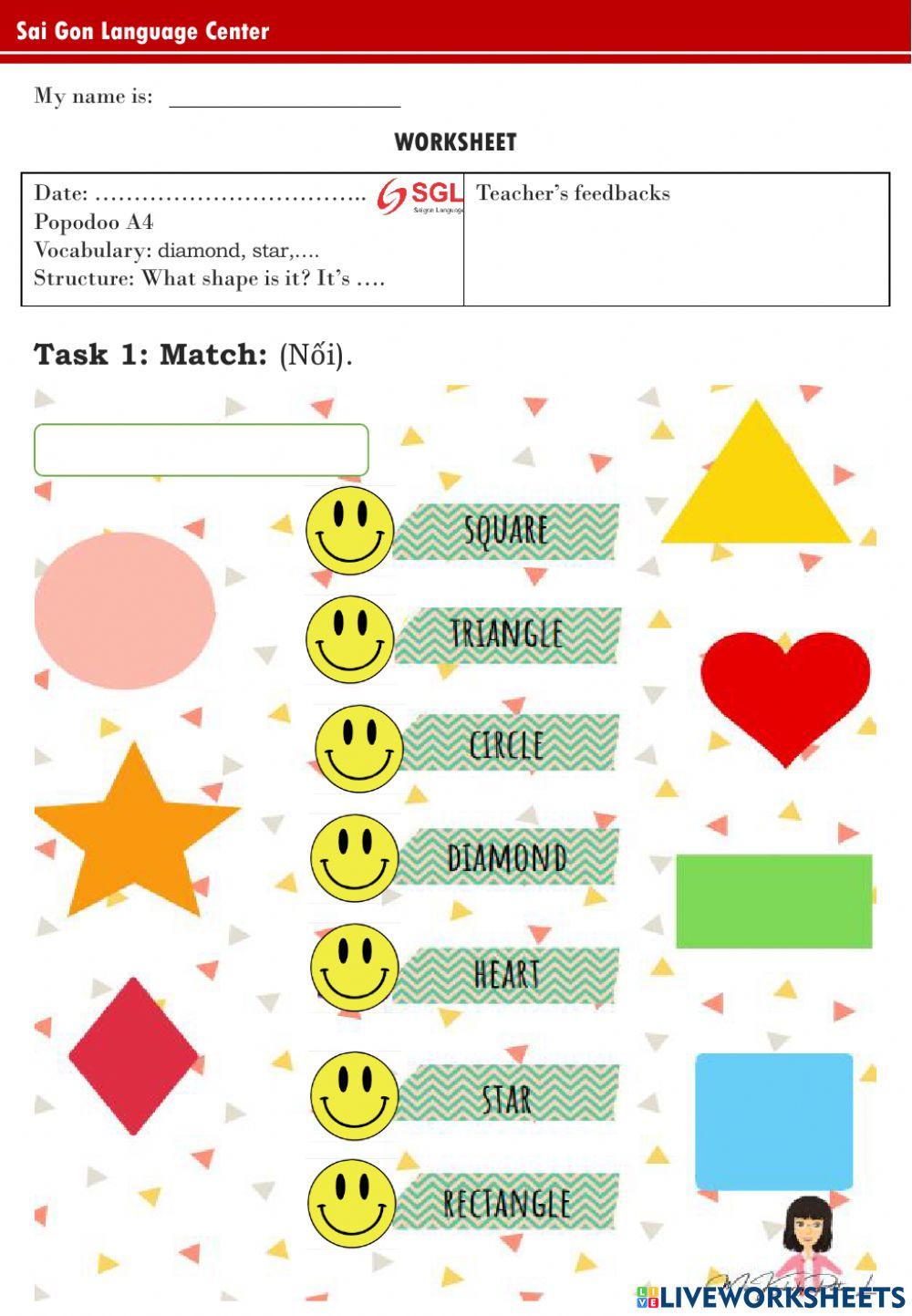 PPD A4 (Review shapes) worksheet | Live Worksheets