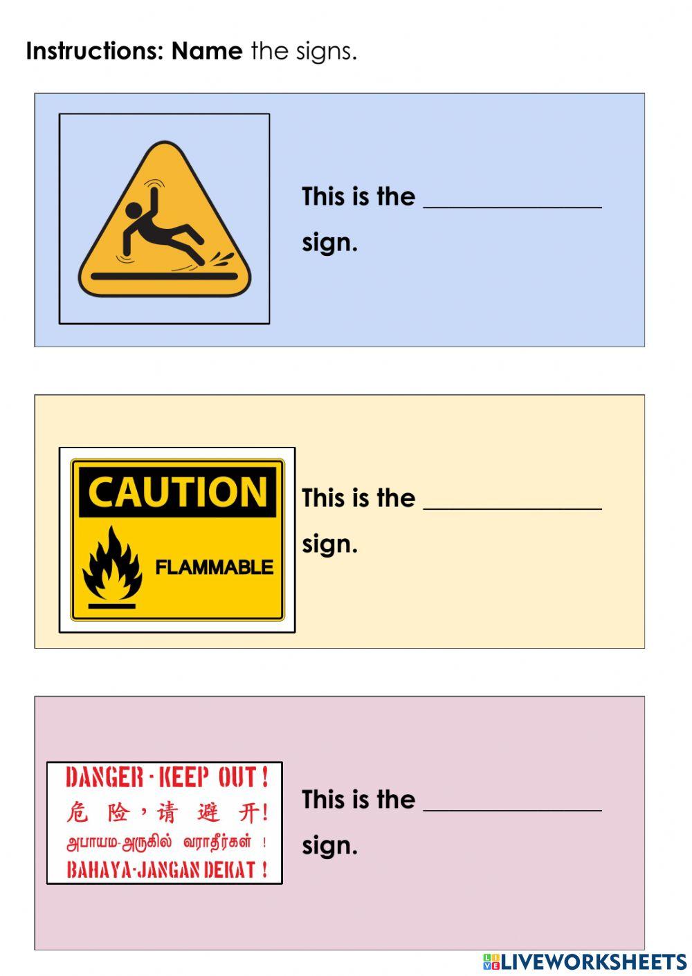 Safety Precautions interactive worksheet | Live Worksheets