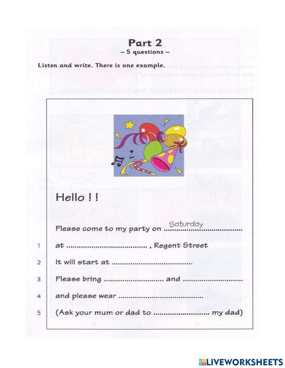 Flyers test 5 | Free Interactive Worksheets | 2097839