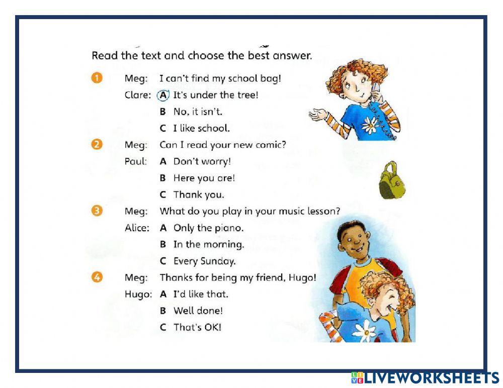 Reading: Meg 5 | Free Interactive Worksheets | 2098011