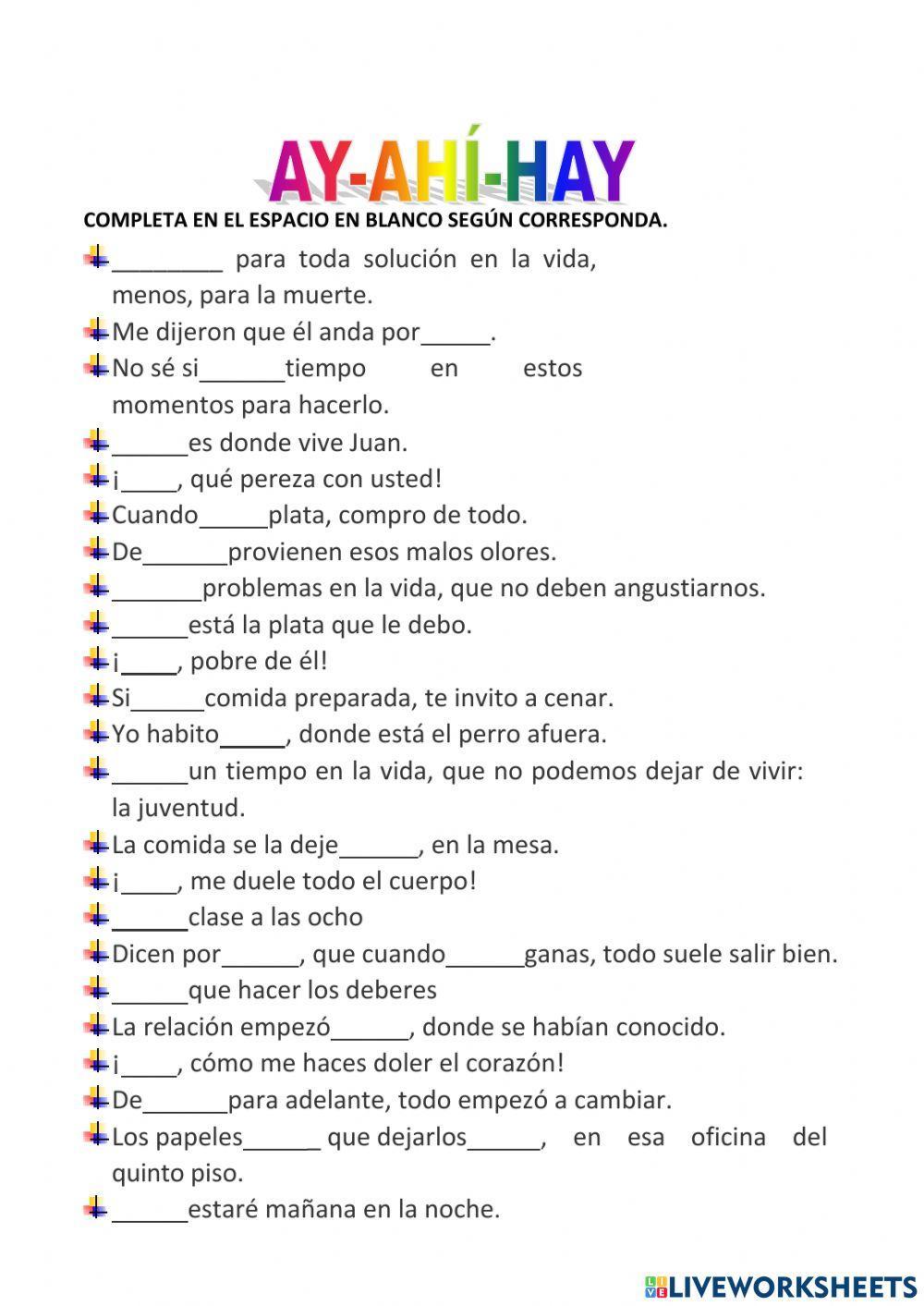 Uso: ay-ahí y hay 2098070 | Tamara Yamir Mera Naranjo