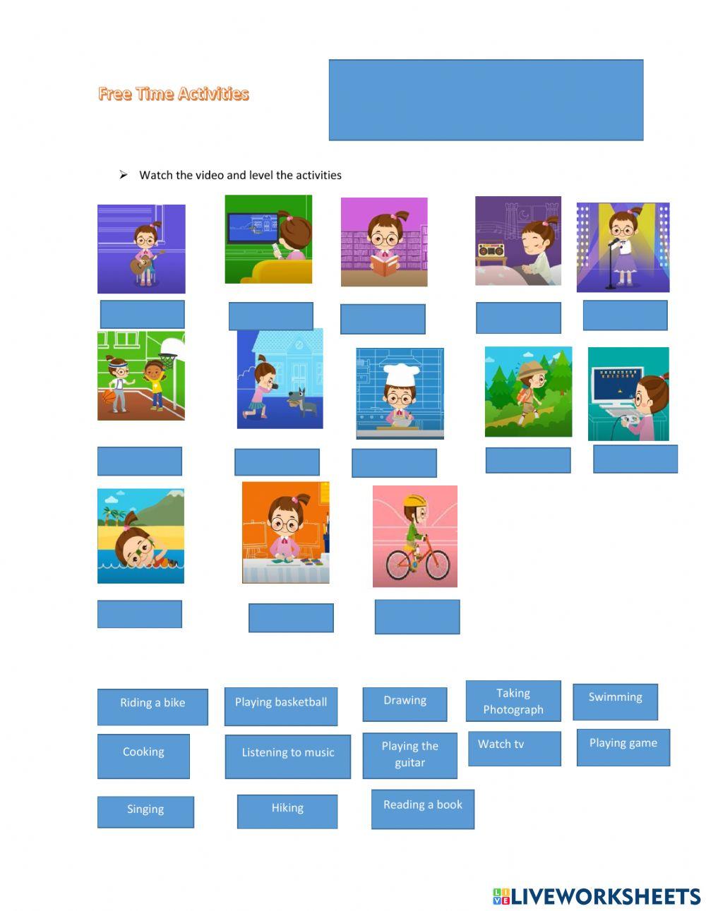Free Time Activities online exercise for NOVENO | Live Worksheets