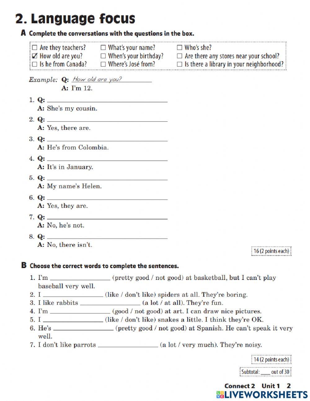 PT-5 UNIT 1 online exercise for | Live Worksheets