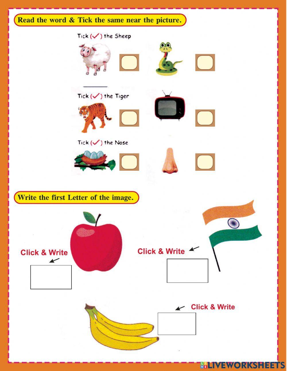 english lkg online exercise for | Live Worksheets