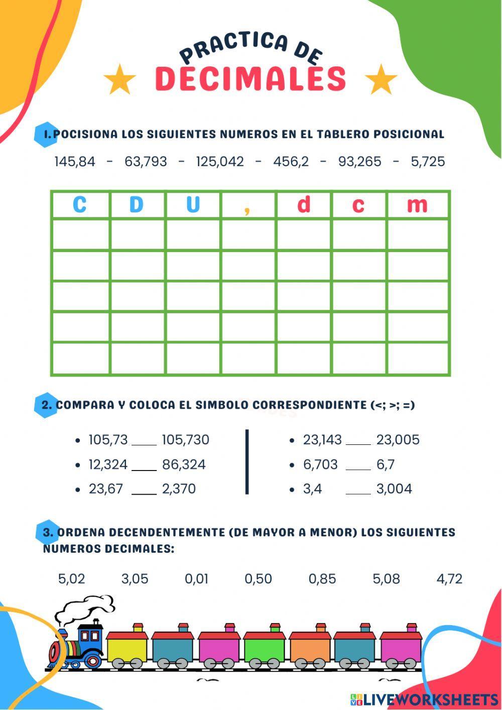 Ejercicios De Numeros Decimales Para Quinto De Primaria – Bonus Modu Ejercicios De Numeros Decimales Para Quinto De Primaria – Bonus Modu