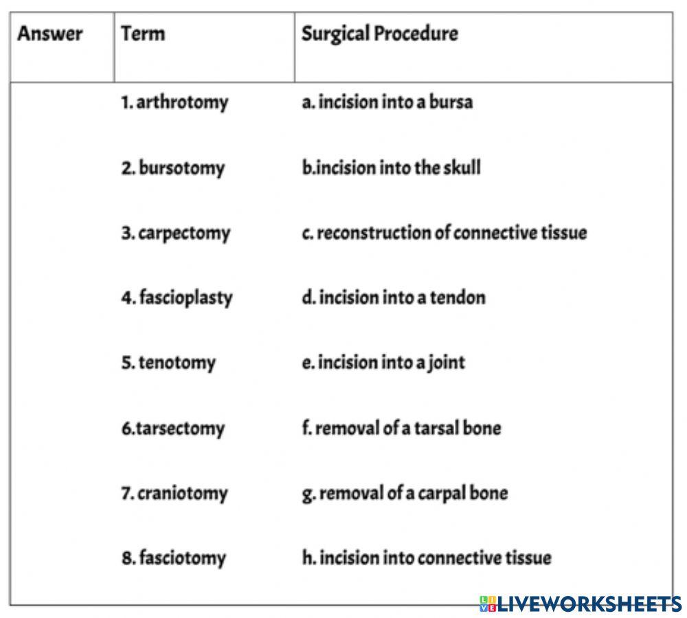 Medical Term Matching 2098561 | Nicole Nelson | Live