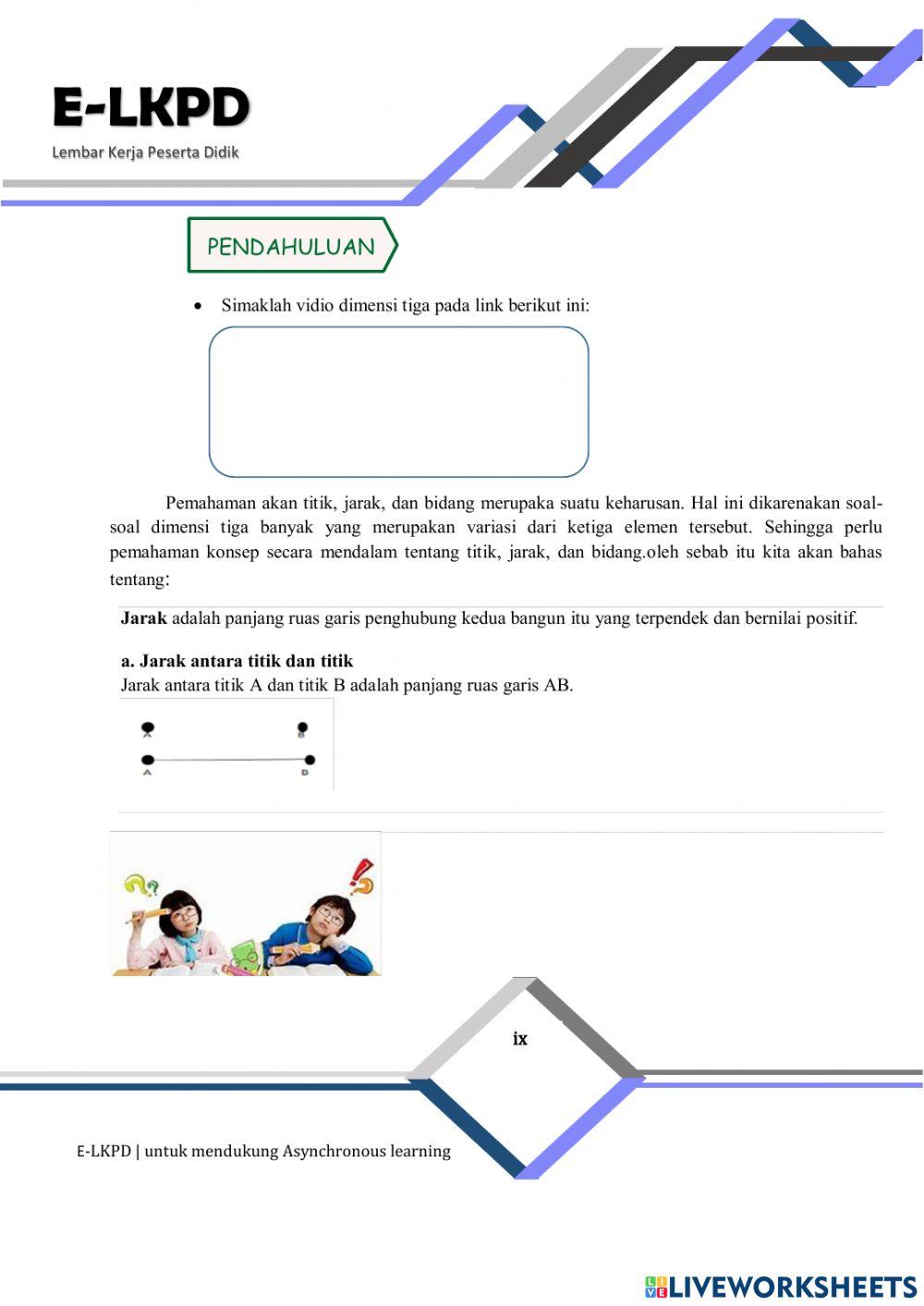 Dimensi tiga kelas ix smk PART 1 worksheet | Live Worksheets