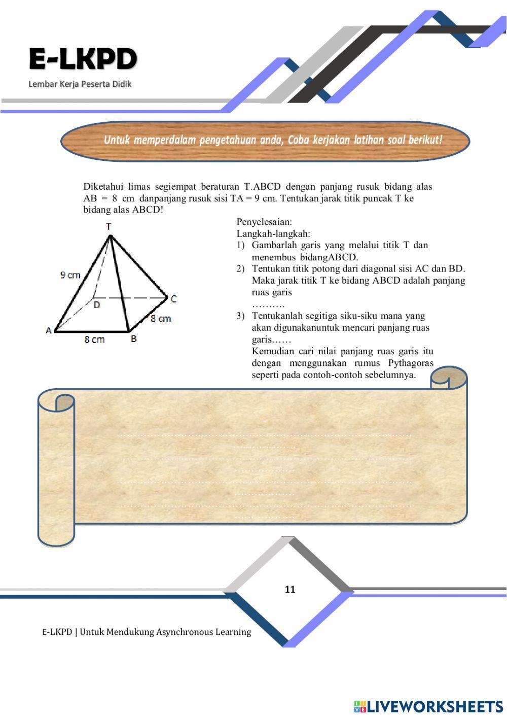 Dimensi Tiga Kelas IX SMK PART 3 worksheet | Live Worksheets