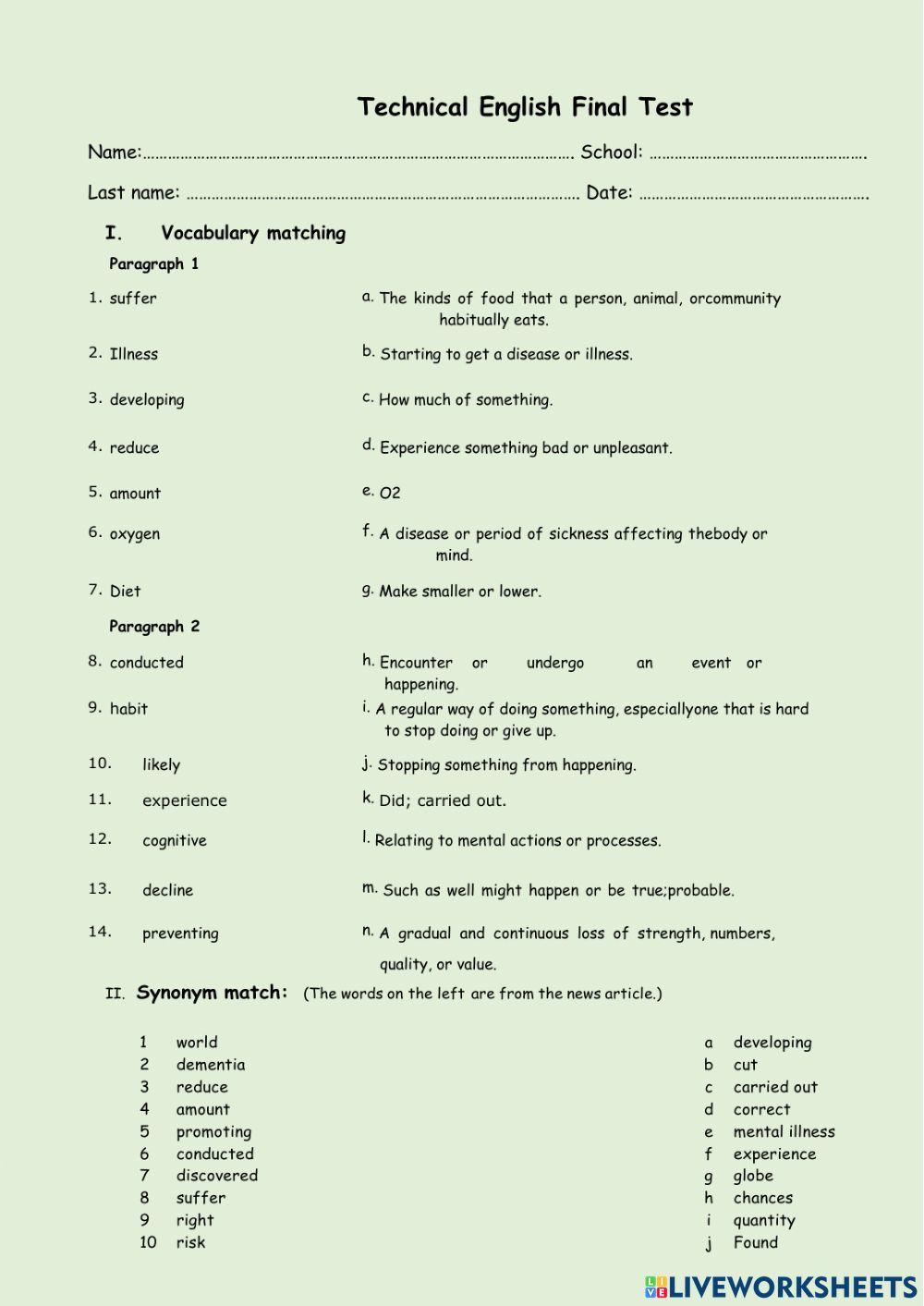 Technical English Test 2099041 | Jorge_Huayhua | Live