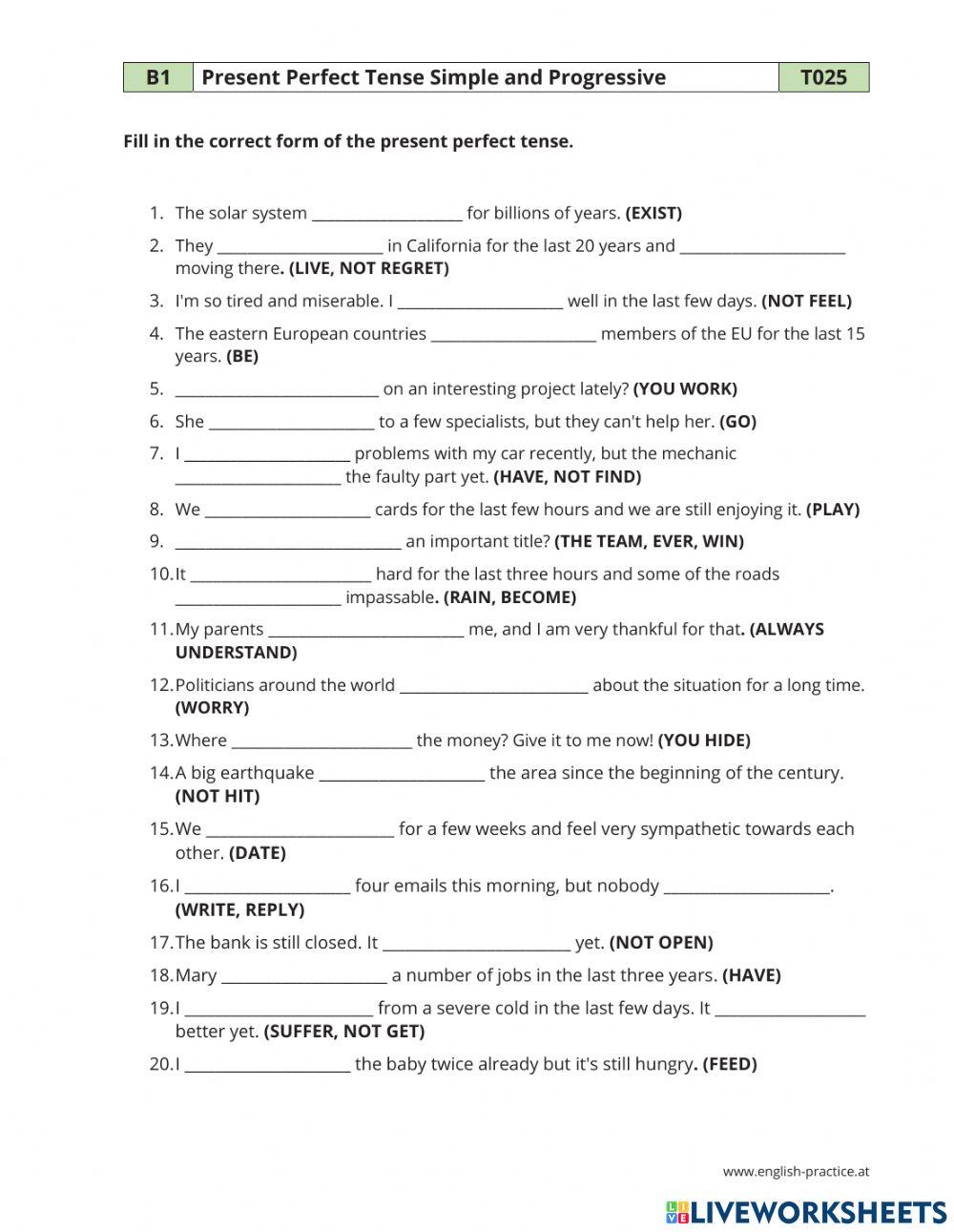 English skills online exercise for A1/A2 | Live Worksheets