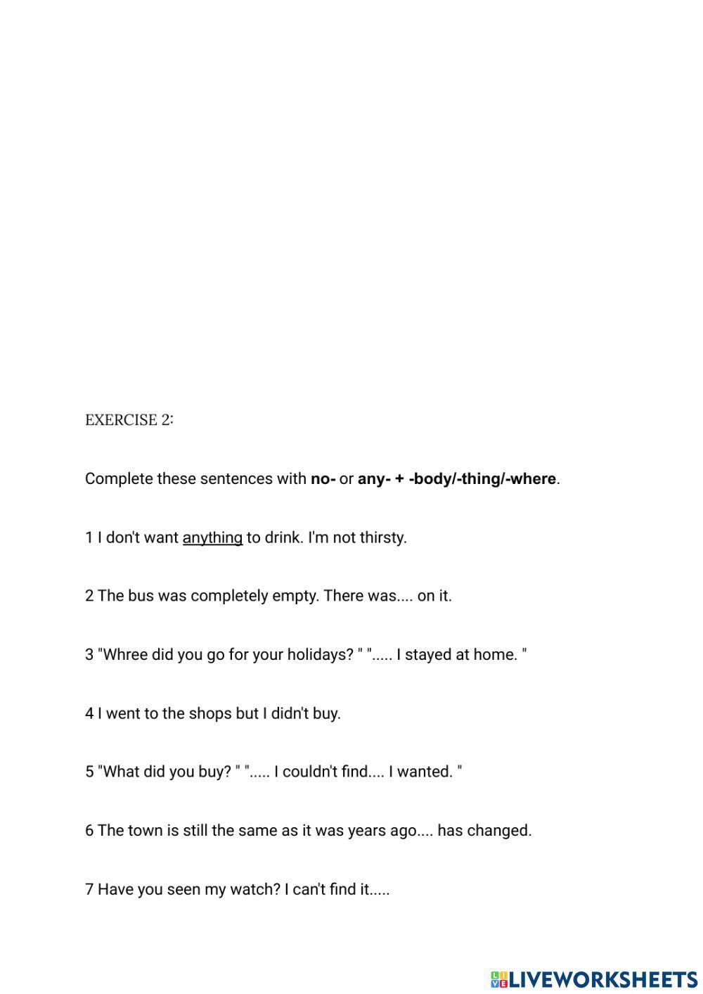 No,none,any | Free Interactive Worksheets | 2099546