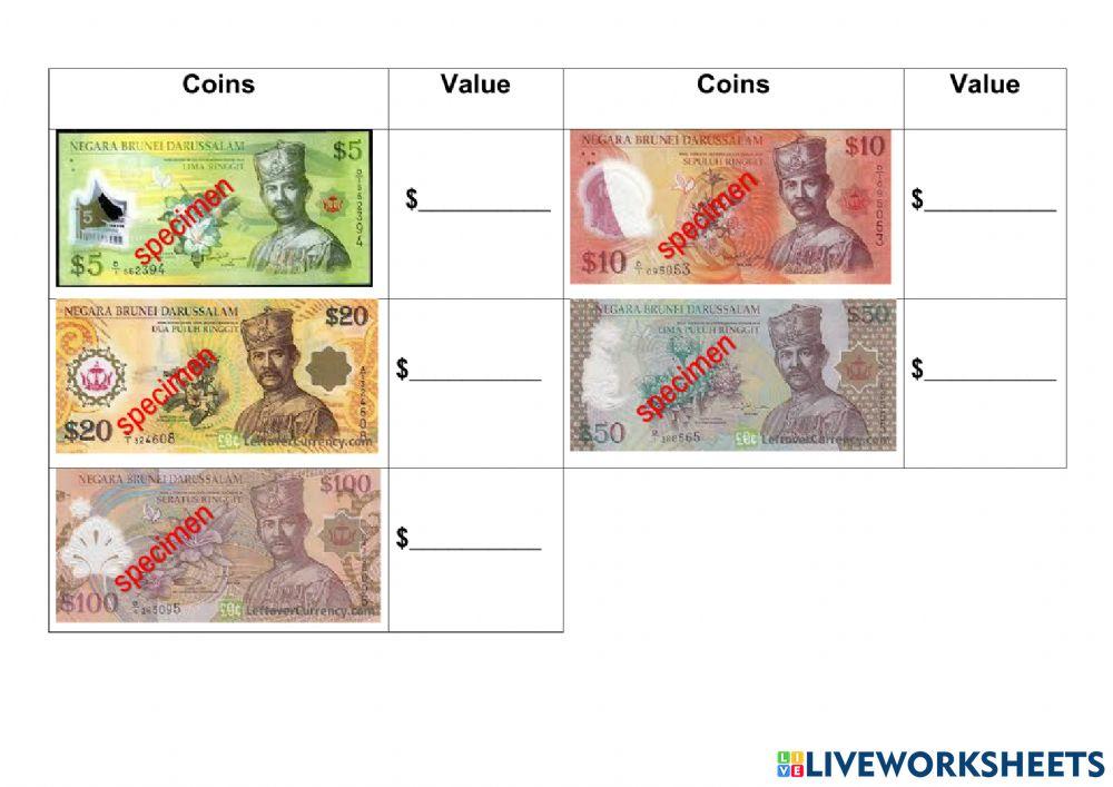 RECOGNIZE MONEY online exercise for | Live Worksheets