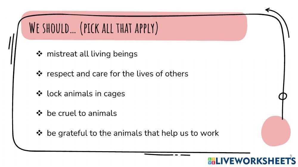 Caring for animals online exercise for | Live Worksheets