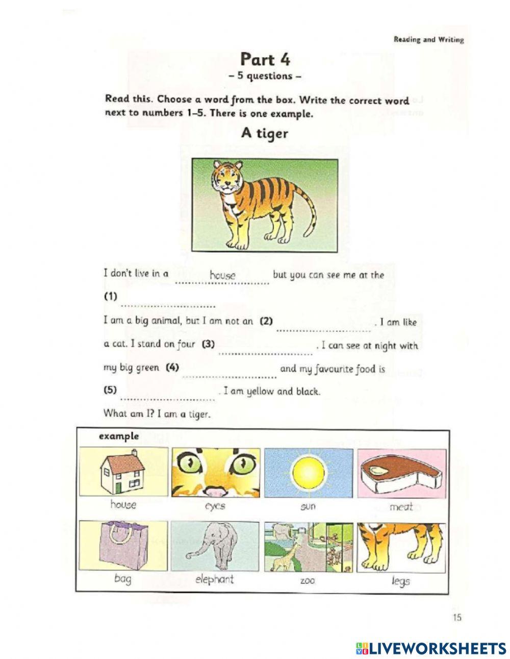 Starters 5-Test 1-Reading online exercise for | Live Worksheets