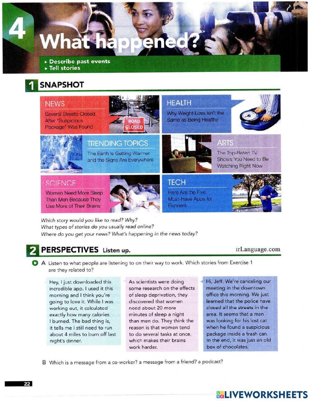 Unit 4 - What h… | Free Interactive Worksheets | 2100318