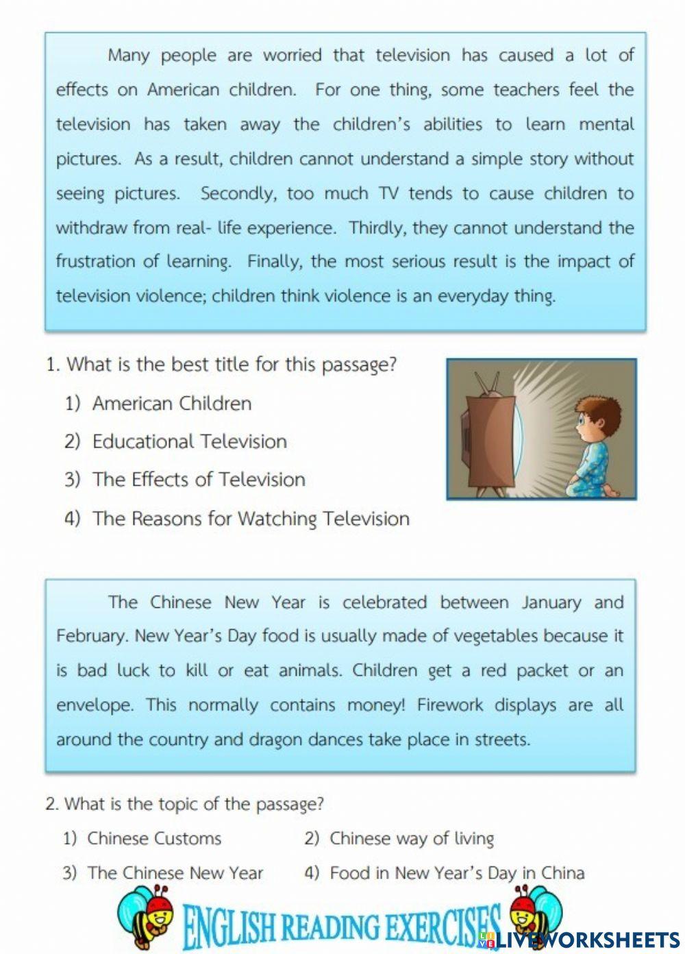 Reading Test online exercise for | Live Worksheets