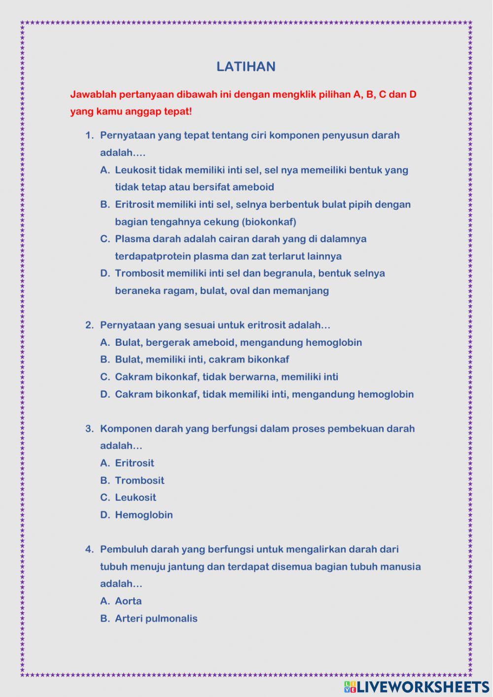 Latihan 1 online exercise for 8 | Live Worksheets